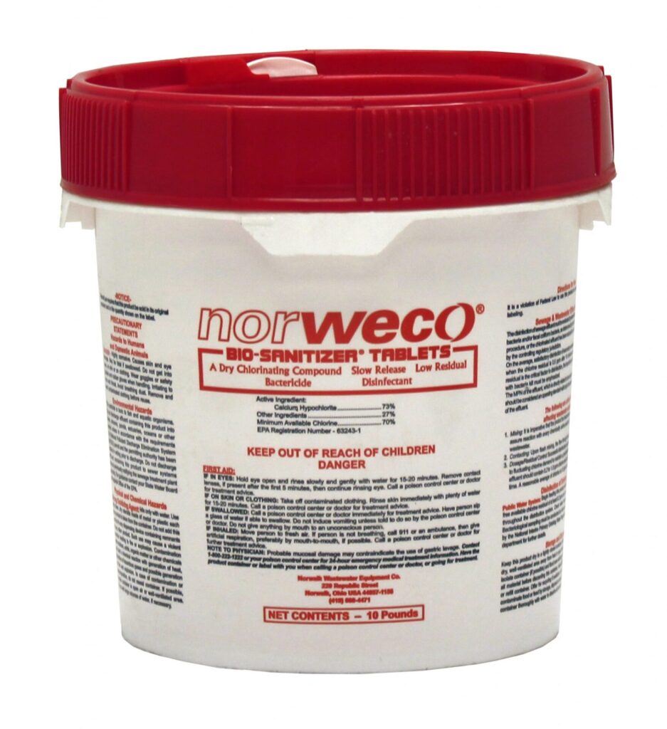 Norweco Bio-Sanitizer Chlorine Tablets 10lb Pail 10BS – Septic-Direct
